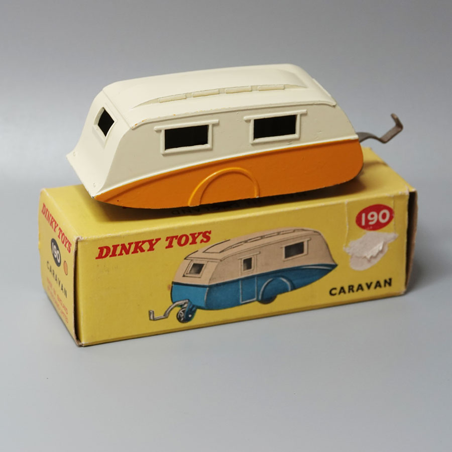 Dinky 190 Caravan orange and cream - Die Cast Models 4 You